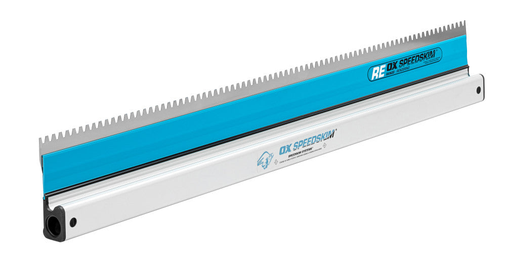 OX Speedskim Stainless Steel Notched Rendering Rule – RE900mm – BILPRO Ltd